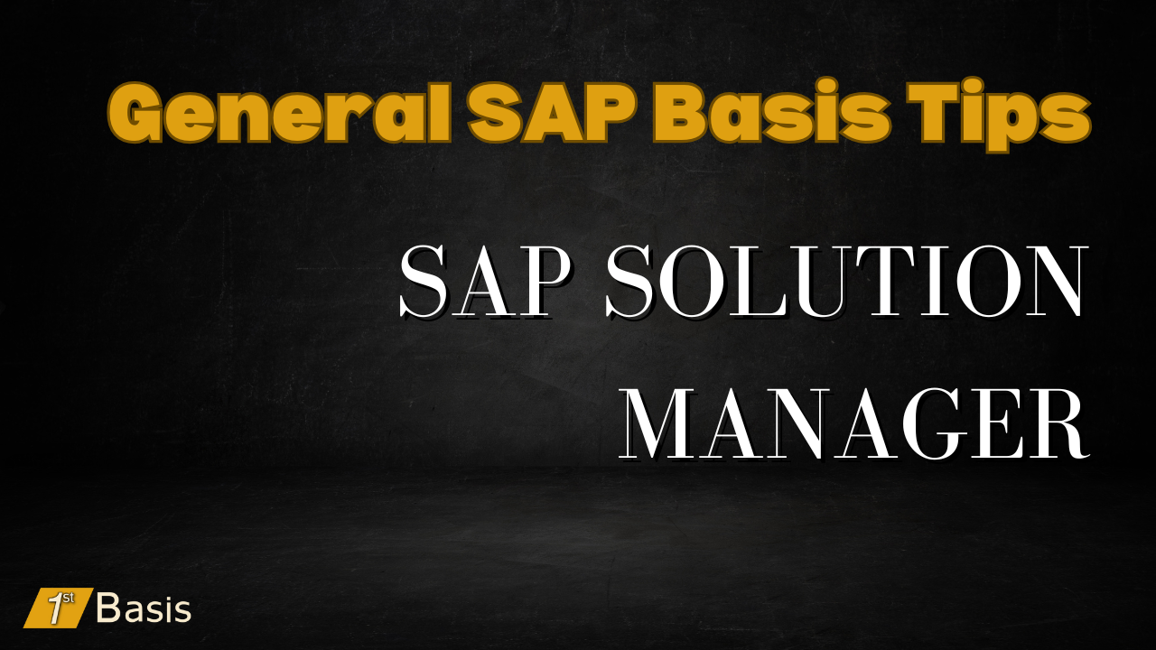 SAP Solution Manager • 1st Basis