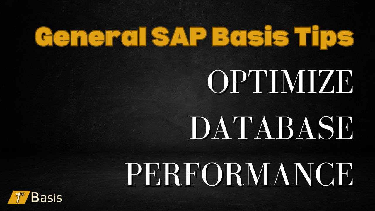 Optimizing SAP Database Performance • 1st Basis